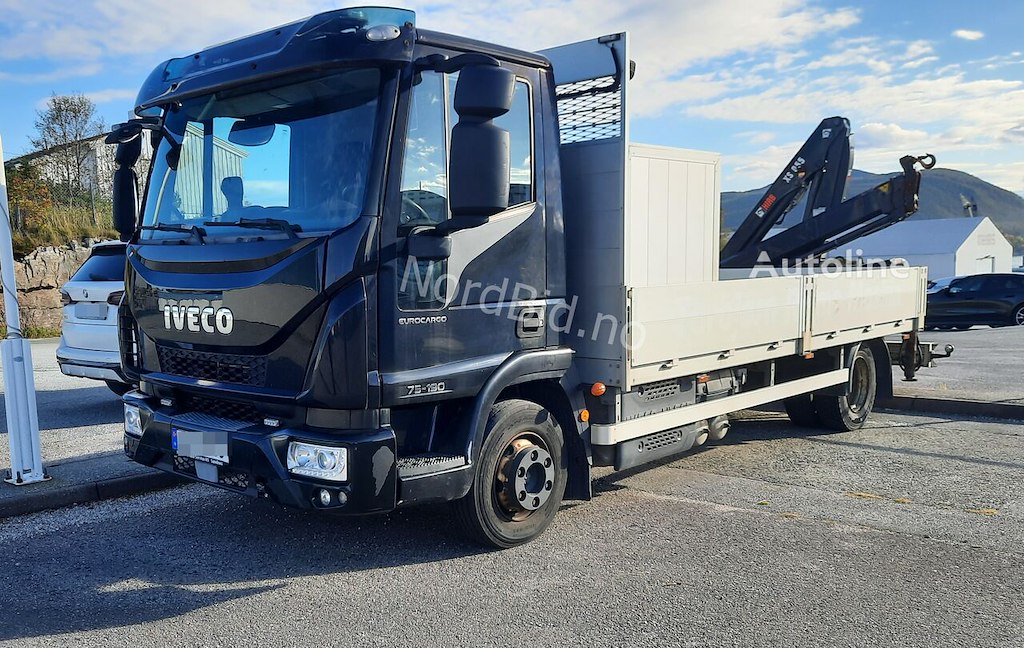 IVECO EuroCargo 75-190 *HIAB XS 055 *Only 195tkm *Euro 6 kamion s ravnom platformom
