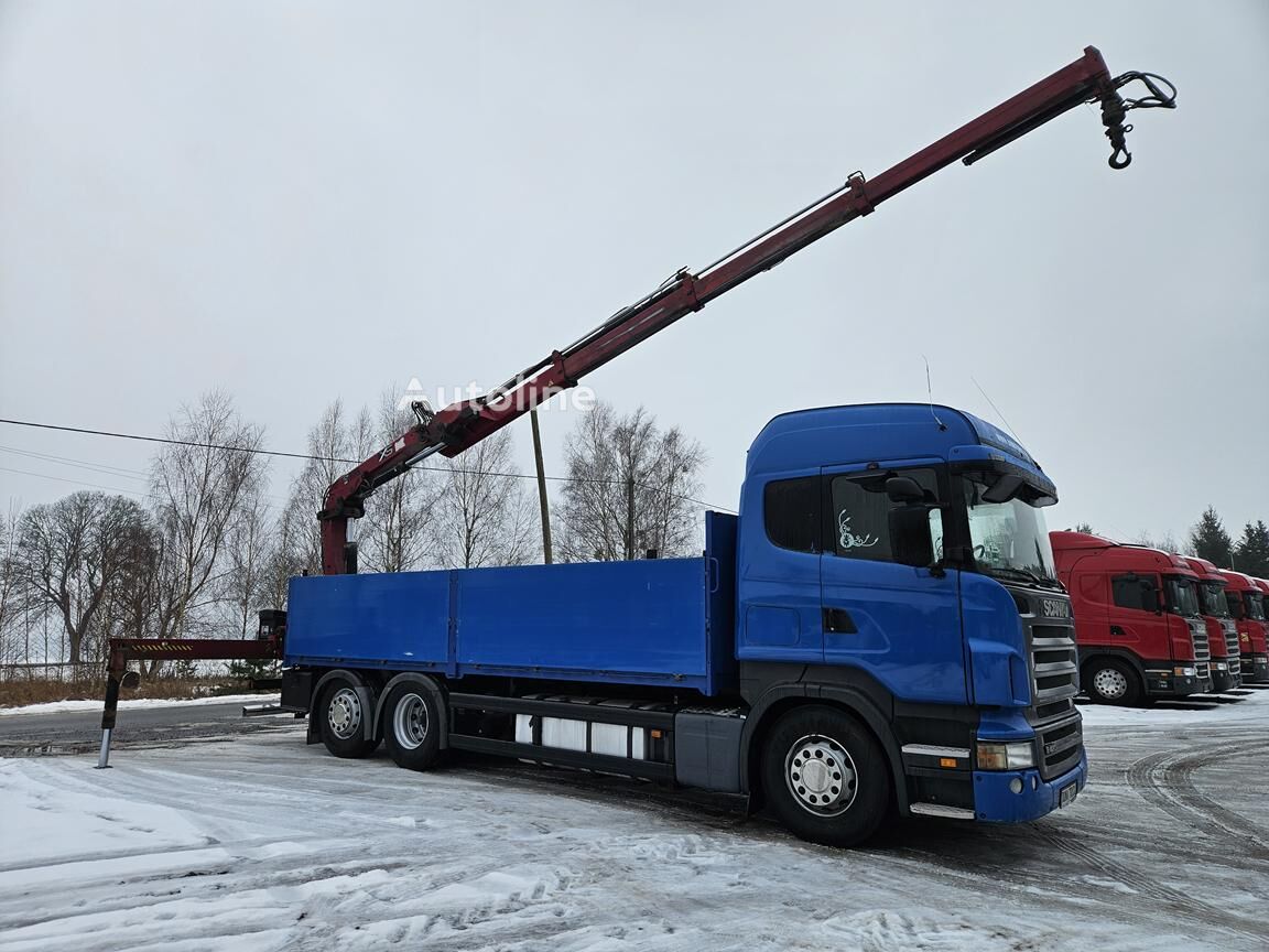 Scania R-series Retarder Crane Hiab XS 166 E-3 HI DUO kamion s ravnom platformom