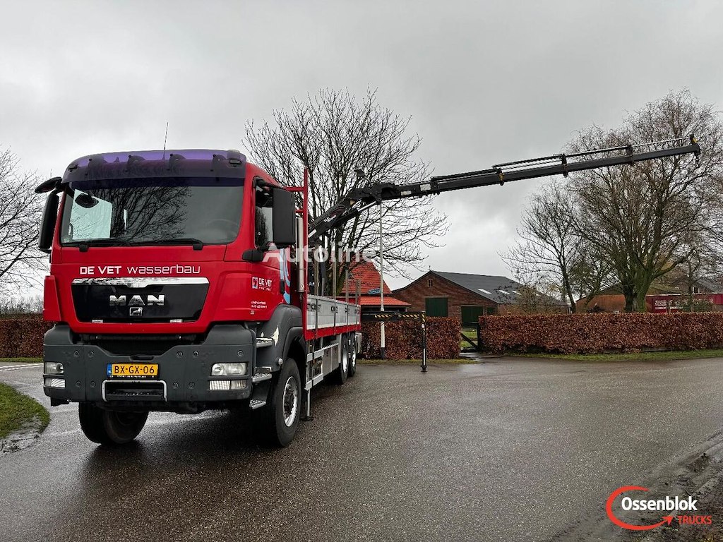 MAN TGS 28.360 6x4x4 Euro 4 handgeschakeld met Terex 240.2E-A4 radio kamion s ravnom platformom