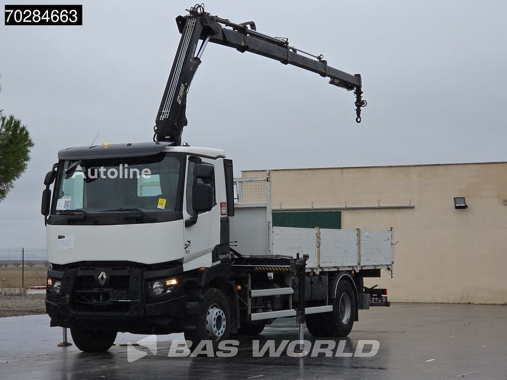 Renault C 380 4X2 HIAB 122 B-3 HIDUO – Grúa con suspensión de acero – Ej kamion s ravnom platformom