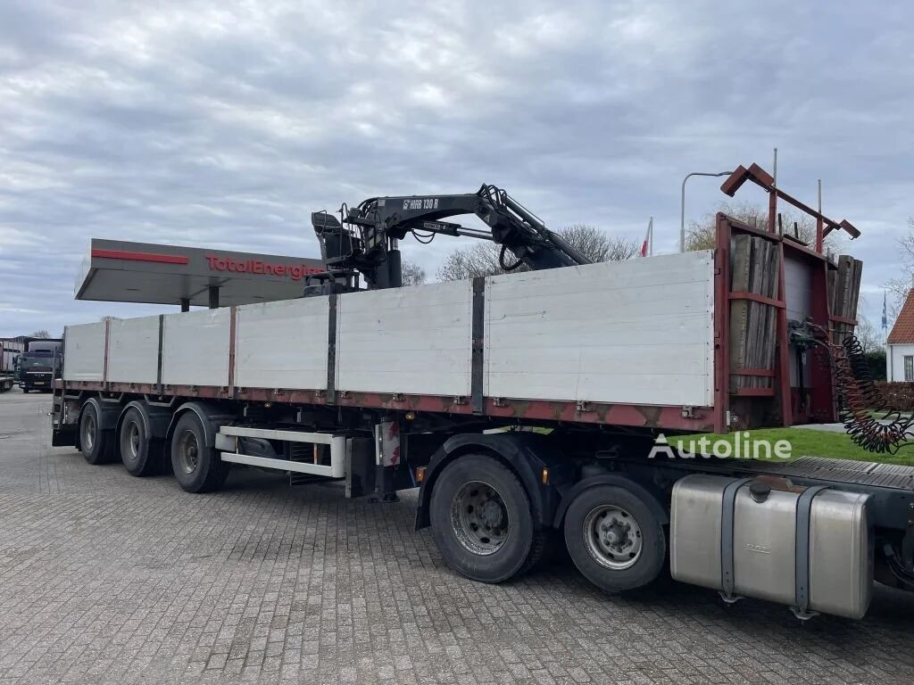 Van Hool HIAB 130-R-F2 / Steered poluprikolica sa ravnom platformom