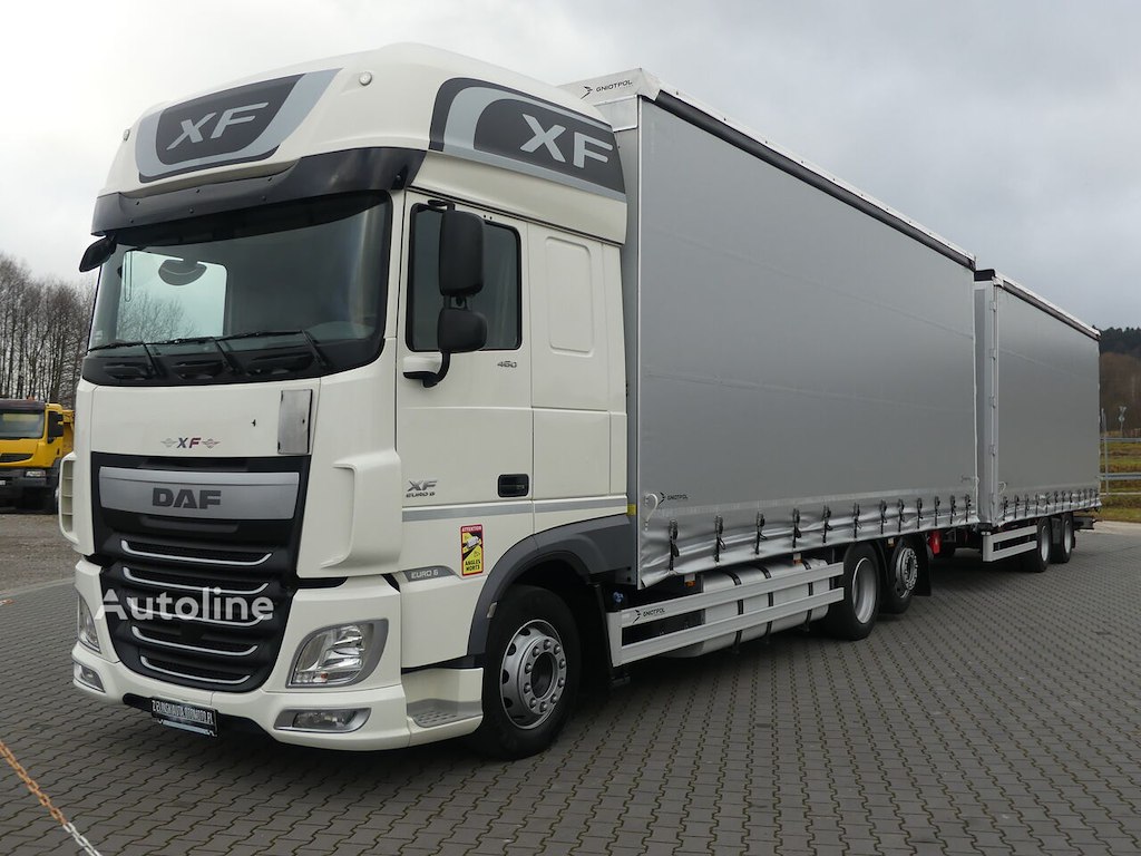 DAF XF 106.460 / EURO 6 / ZESTAW PRZEJAZDOWY / TANDEM / SSC / AUTOMA kamion sa klizna zavesa cerada + prikolica sa kliznom ceradom
