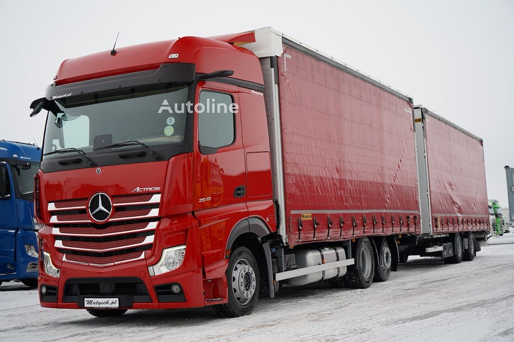 Mercedes-Benz ACTROS 2545 / ZESTAW TANDEM 120 M3 / PRZEJAZDOWY / 6x2 / OŚ PODN kamion sa klizna zavesa cerada + prikolica sa kliznom ceradom