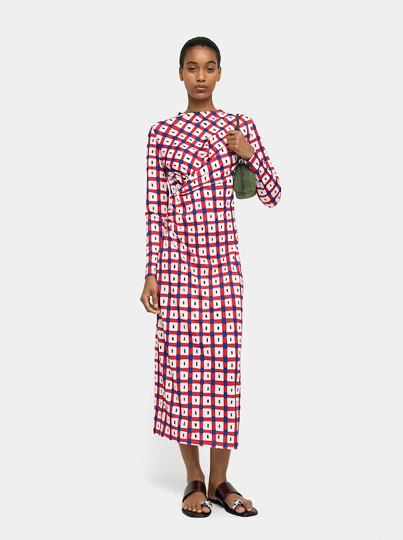 DRESS WITH DRAPED SQUARES