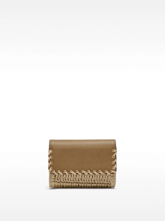 STRAW WALLET WITH FLAP