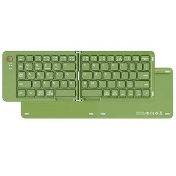 B023 68-KEY MAGNETIC FOLDING WIRELESS KEYBOARD WITH PHONE STAND - QWERTY - GREEN