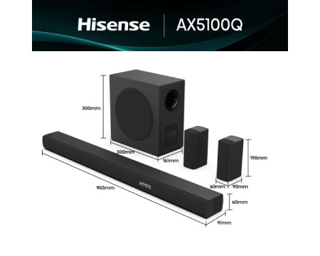 HISENSE AX5100Q Dolby Atmos soundbar sa bežičnim subwooferom