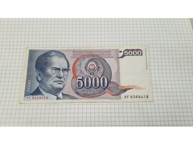 SFRJ 5000 DINARA 1985 GODINA TITO