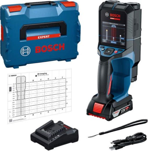Bosch EXPERT D-tect 18V-200-17C 3D zidni skener - detektor, sa 1x2Ah baterijom i punjačem