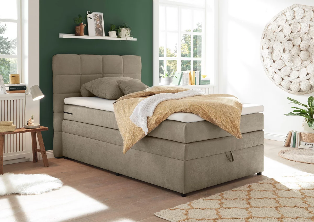 BOXSPRING KREVET 120/200 cm boja peska