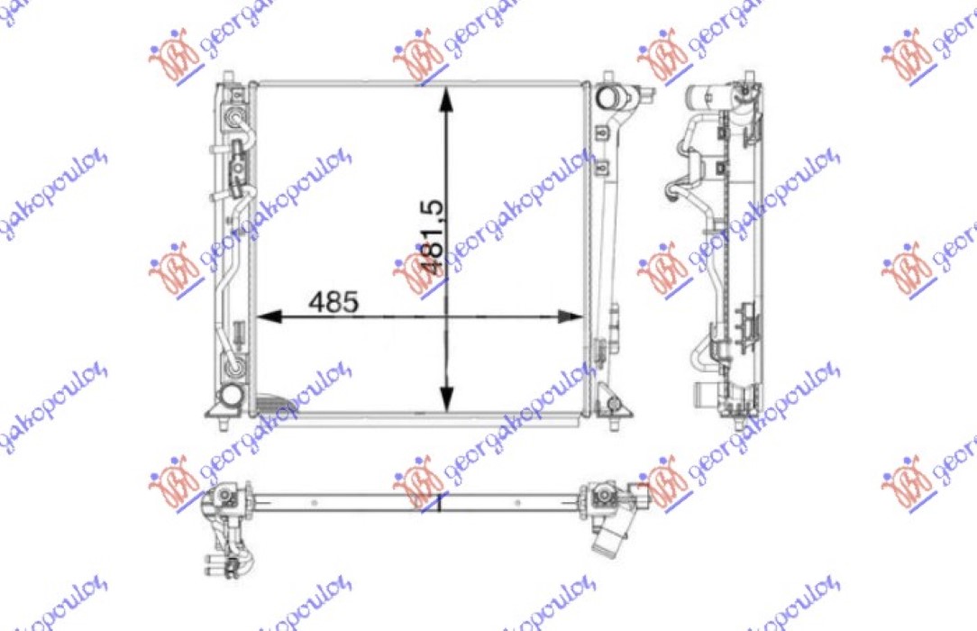HLADNJAK MOTORA 2.0 CRDi DIZEL (AUTOMATSKI) (485x465x26) (CESKA) (VALEO)
