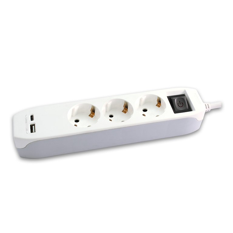 Produžni kabl 3xšuko+1xUSB-A+1xUSB-C sa prekidačem 3.0m