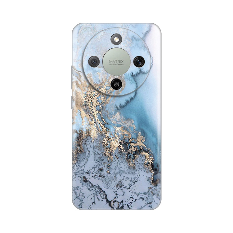 Zastitna silikonska maska (futrola) PRINT - Huawei Honor Magic 8 Lite Blue Gold Marble
