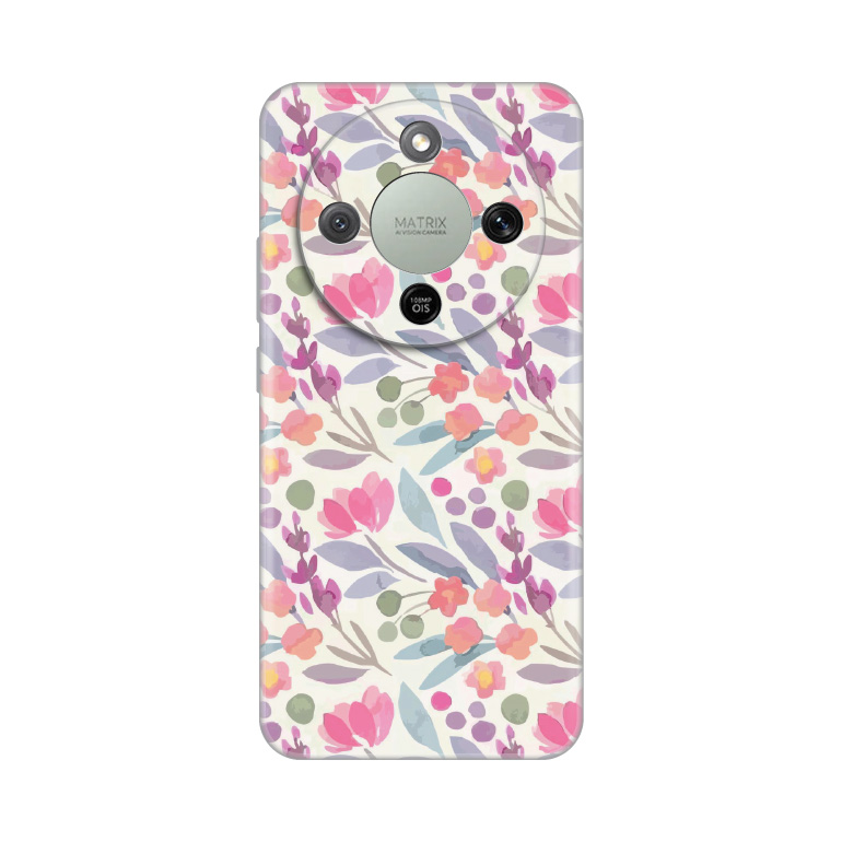 Zastitna silikonska maska (futrola) PRINT - Huawei Honor Magic 8 Lite Watercolor Flowers