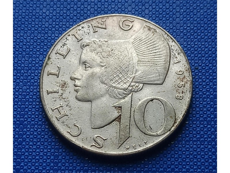 10 schilling 1958 - Austrija - srebro