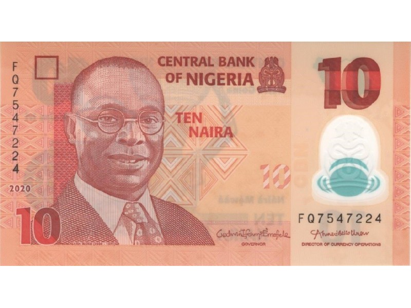 ** NIGERIJA - 10 NAIRA 2020. ** - U N C, POLIMER