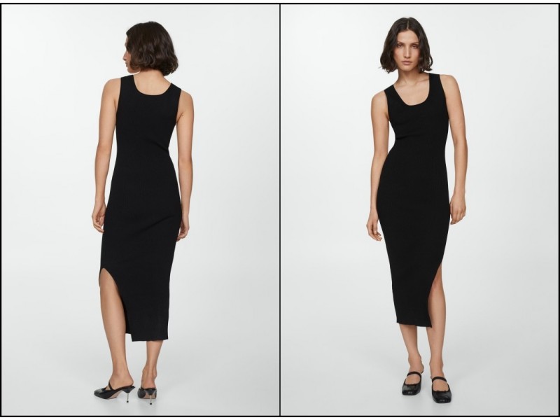 **MANGO** ribbed bodycon trikotažna haljina, KAO NOVO