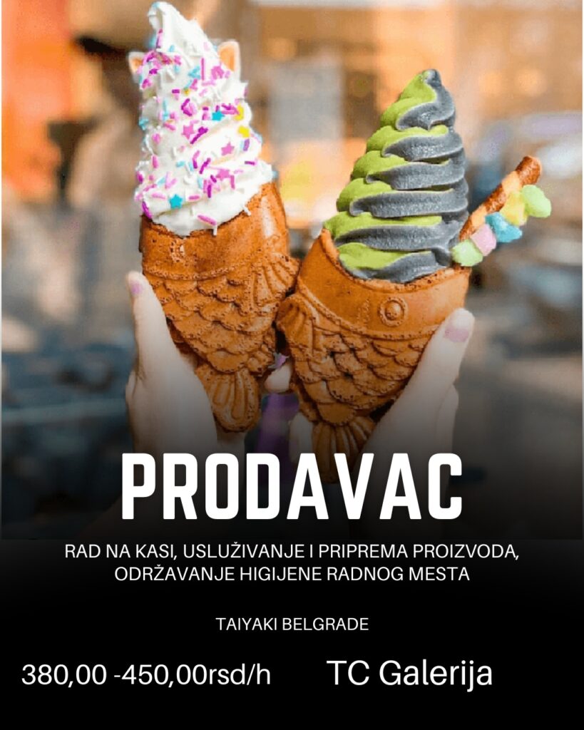 Prodavac Taiyaki Sladoleda Privremeni poslovi Novo