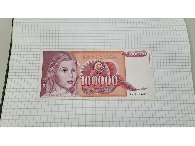 SFRJ 100000 DINARA 1989 GODINA