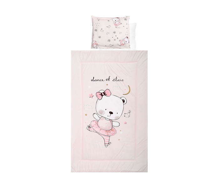 LORELLI POSTELJINA ZA BEBE SET 4 DELA - PINK BALLERINA BEAR