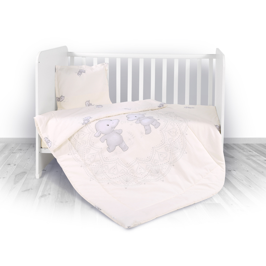 LORELLI POSTELJINA ZA BEBE SET 4 DELA - HAPPY HIPPO BEIGE