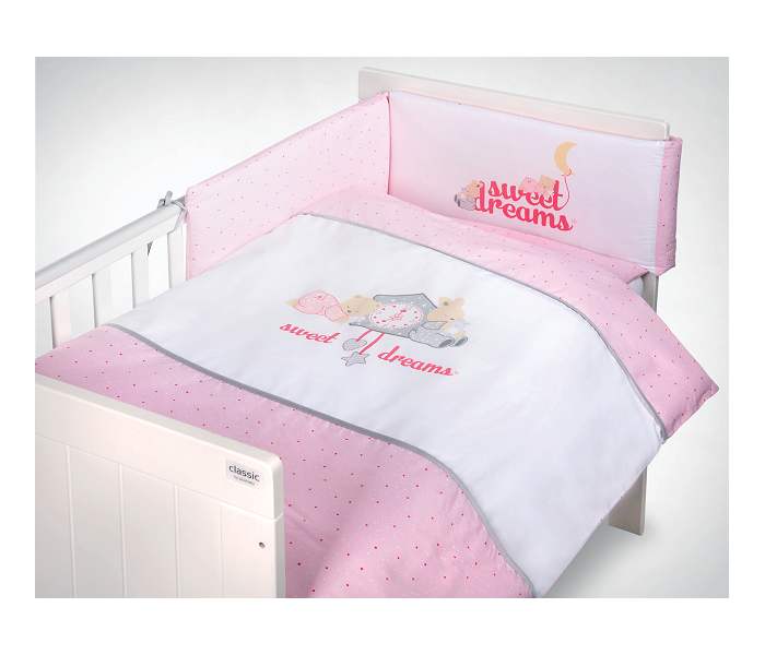 POSTELJINA ZA BEBE SET 5 DELOVA - SWEET DREAMS PINK