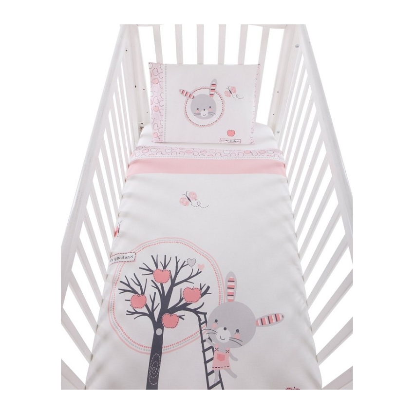 POSTELJINA ZA BEBE 5PCS PINK BUNNY