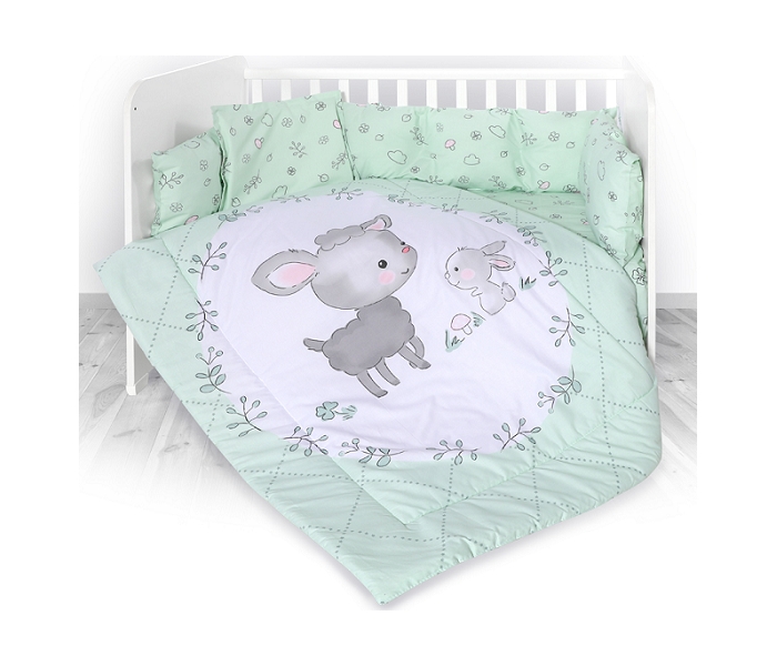 LORELLI POSTELJINA ZA BEBE SET LILY - LAMB GREEN