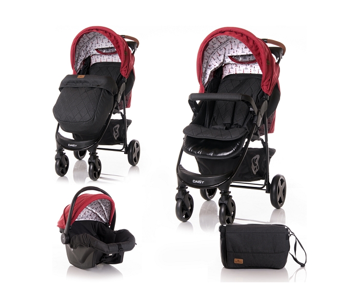 LORELLI KOLICA ZA BEBE DAISY SET RED BLACK LIGHTHOUSE (2020)