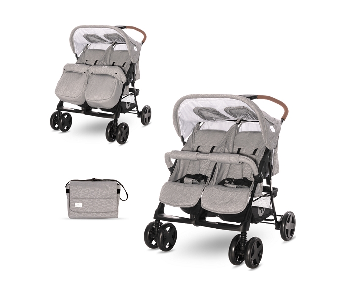 LORELLI KOLICA ZA BLIZANCE TWIN STEEL GREY (2021) + TORBA
