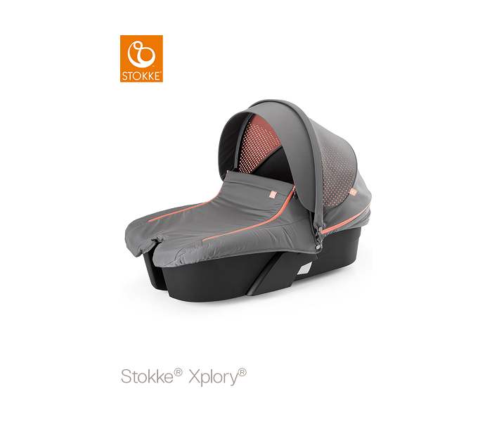 Stokke® Xplory® BLACK ATHLEISURE Carry Cot CORAL