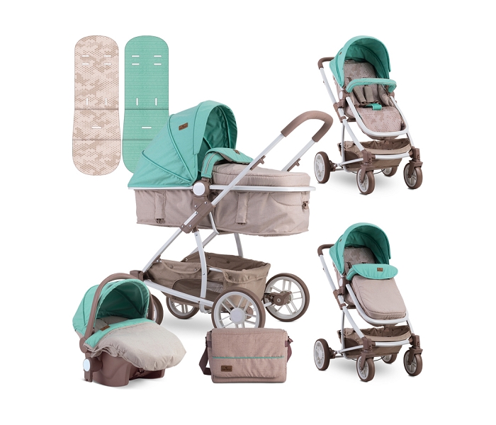 KOLICA LORELLI S-500 SET BEIGE&GREEN DOTS