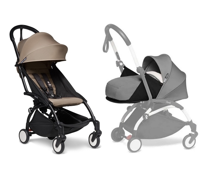 STOKKE YOYO KOLICA ZA BEBE 2U1 - TAUPE & GREY (ram+ 6+tekstil + set za novorodjence)
