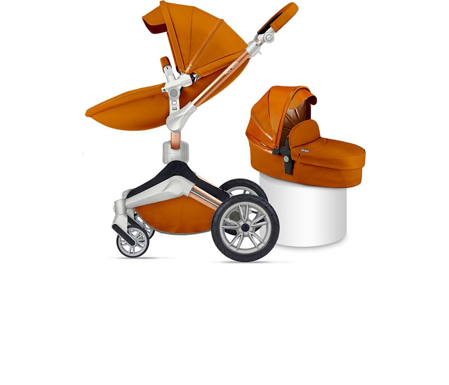 HOT MOM KOLICA ZA BEBE 2u1 (F023) - BROWN (sportsko sediste+korpa)