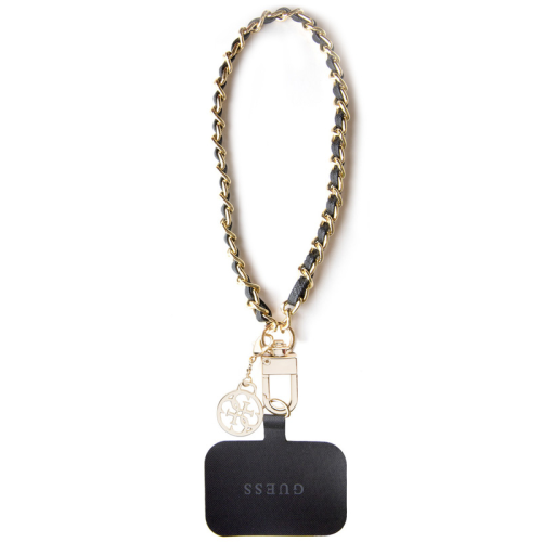 TRAKA ZA TELEFON GUESS HDSP PU SAFFIANO CHAIN STRAP 4G CHARM CRNA (GUOUCHSAMC4K)