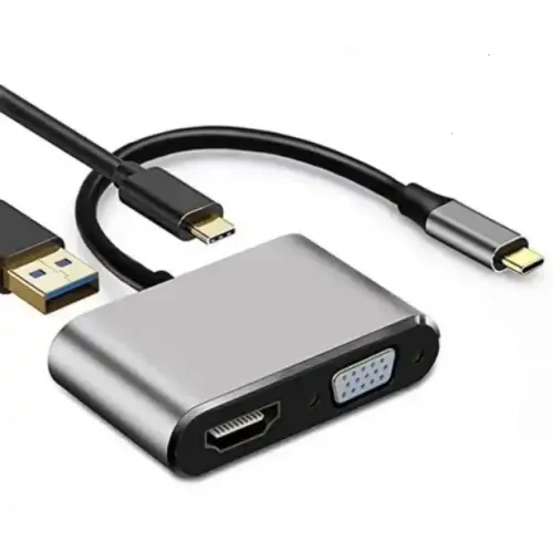 ADAPTER-KONVERTER USB TIP C NA HDMI 4K/VGA/1XUSB 3.0/TYPE C LINKOM