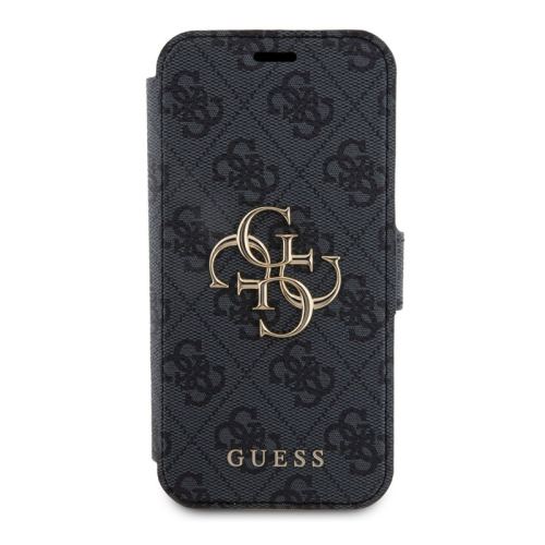 TORBICA GUESS BK PU LEATHER 4G METAL LOGO ZA IPHONE 15 PRO 6.1 SIVA (GUBKP15L4GMGGR)