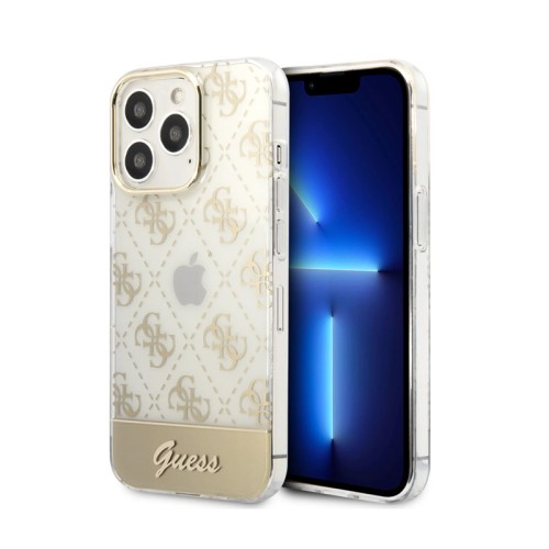 TORBICA GUESS HC 4G ELECTRO SCRIPT ZA IPHONE 14 PRO 6.1 ZLATNA (GUHCP14LHG4MHG)
