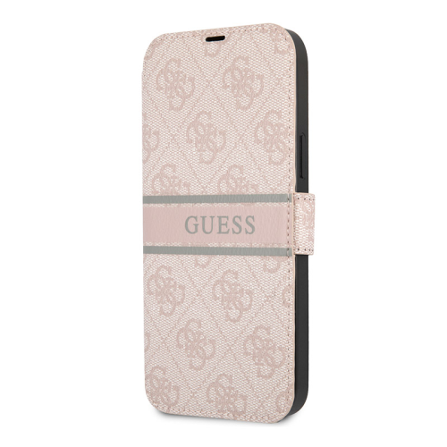 TORBICA GUESS STRIPE BK PU ZA IPHONE 13 PRO 6.1 ROZE (GUBKP13L4GDPI)