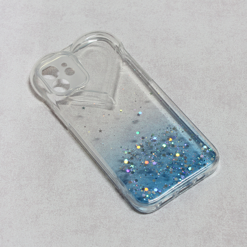 TORBICA HEART GLITTER ZA IPHONE 12 6.1 PLAVA