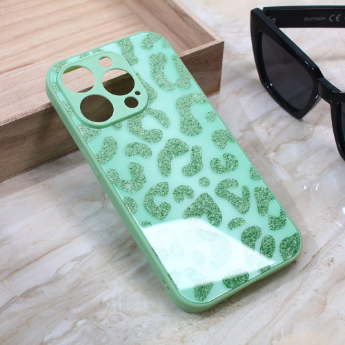 TORBICA SHINY GLASS ZA IPHONE 15 PRO 6.1 SVETLO ZELENA