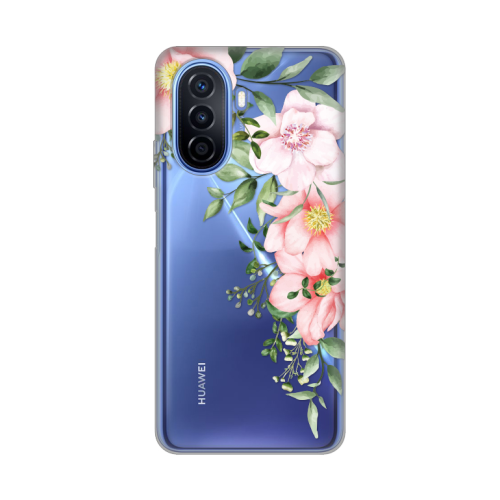 TORBICA SILIKONSKA PRINT SKIN ZA HUAWEI NOVA Y70/Y70 PLUS GENTLE ROSE PATTERN