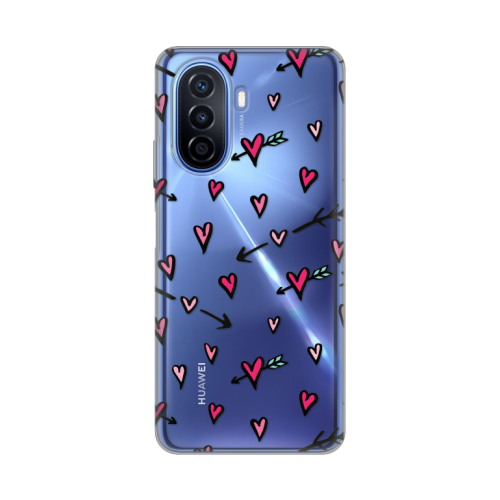 TORBICA SILIKONSKA PRINT SKIN ZA HUAWEI NOVA Y70/Y70 PLUS HEART PATTERN