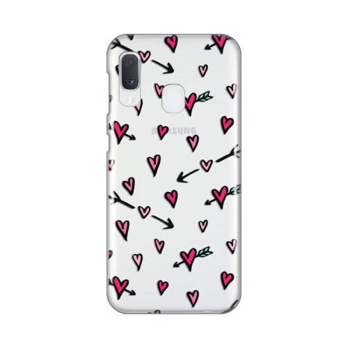 TORBICA SILIKONSKA PRINT SKIN ZA SAMSUNG A202F GALAXY A20E HEART PATTERN