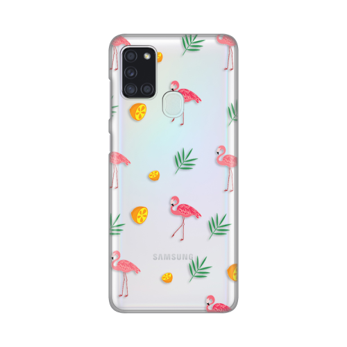 TORBICA SILIKONSKA PRINT SKIN ZA SAMSUNG A217F GALAXY A21S FLAMINGOS