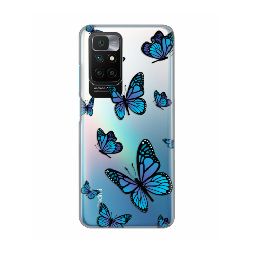 TORBICA SILIKONSKA PRINT SKIN ZA XIAOMI REDMI 10/10 PRIME BLUE BUTTERFLY