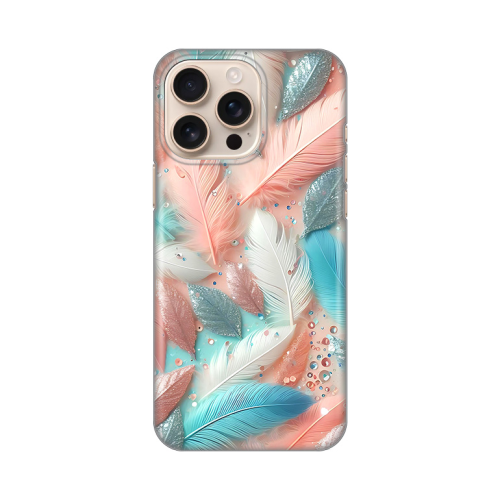 TORBICA SILIKONSKA PRINT ZA IPHONE 16 PRO MAX 6.9 PASTEL FEATHERS