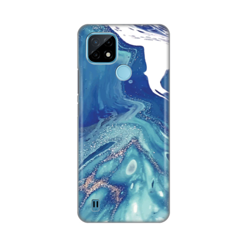 TORBICA SILIKONSKA PRINT ZA REALME C21 BLUE MARBLE
