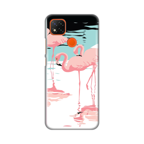 TORBICA SILIKONSKA PRINT ZA XIAOMI REDMI 9C/10A PINK FLAMINGOS