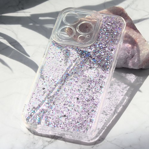 TORBICA GLITTER ZA IPHONE 15 PRO 6.1 LJUBICASTA